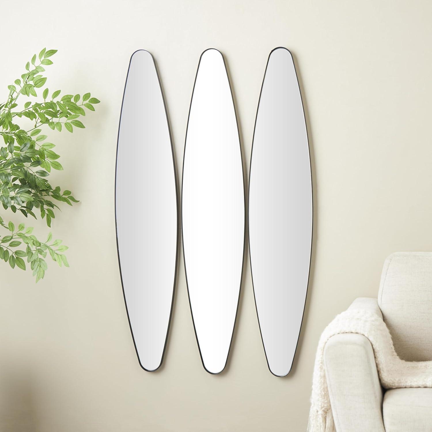 Deco 79 Metal Room Wall Mirror Elongated Oval Entryway Mirrors, Set of ...