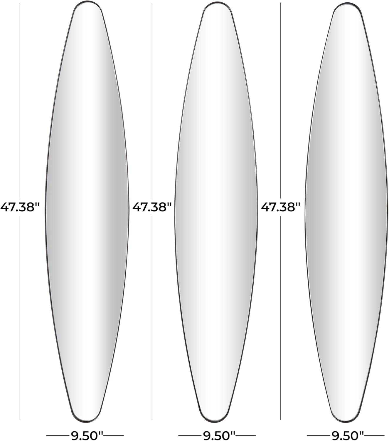 Deco 79 Metal Room Wall Mirror Elongated Oval Entryway Mirrors, Set of ...