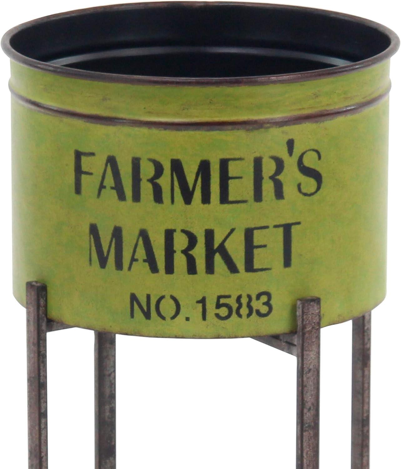 Deco 79 Metal Indoor Outdoor Planter Farmers Market Large Planter Pot ...
